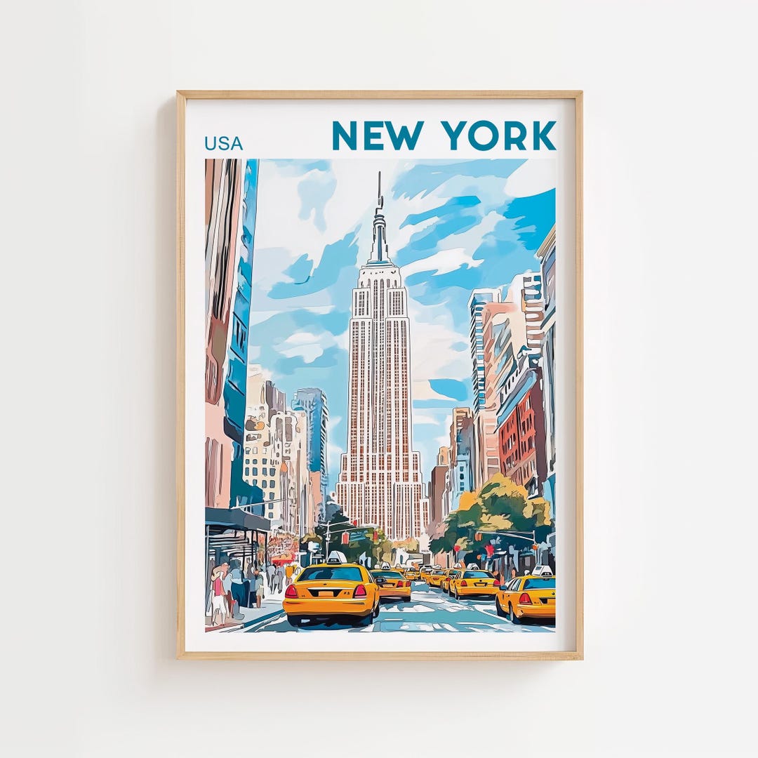 New York Wall Art, Retro NYC Poster, Vintage Brooklyn Bridge Print, New ...