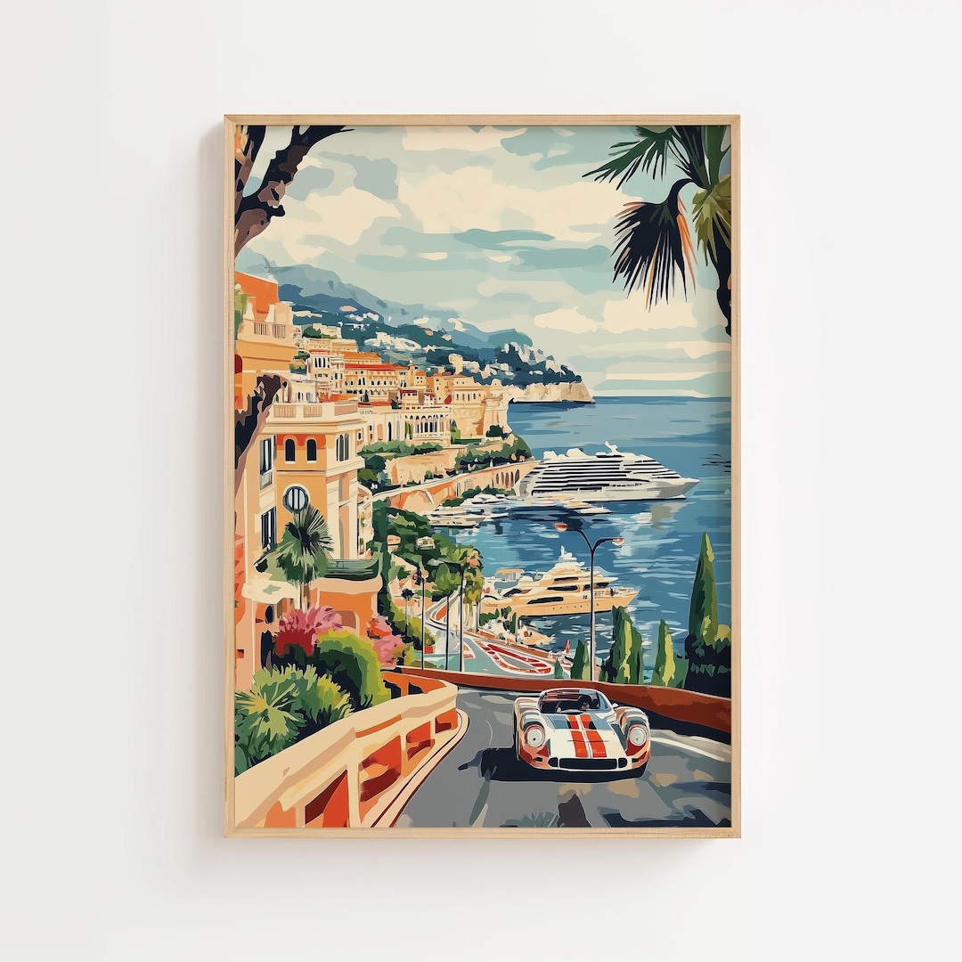 Monaco Travel Poster, Monaco Wall Art, Monaco Grand Prix Poster ...