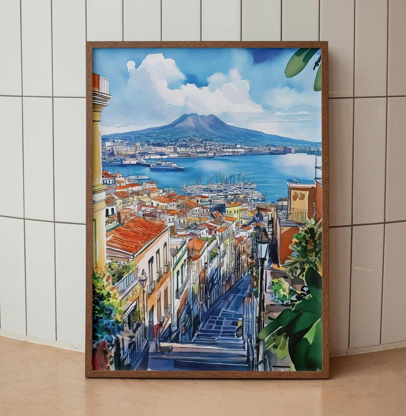 Naples Italy Watercolor Poster Digital Download Printable Decor Naples ...