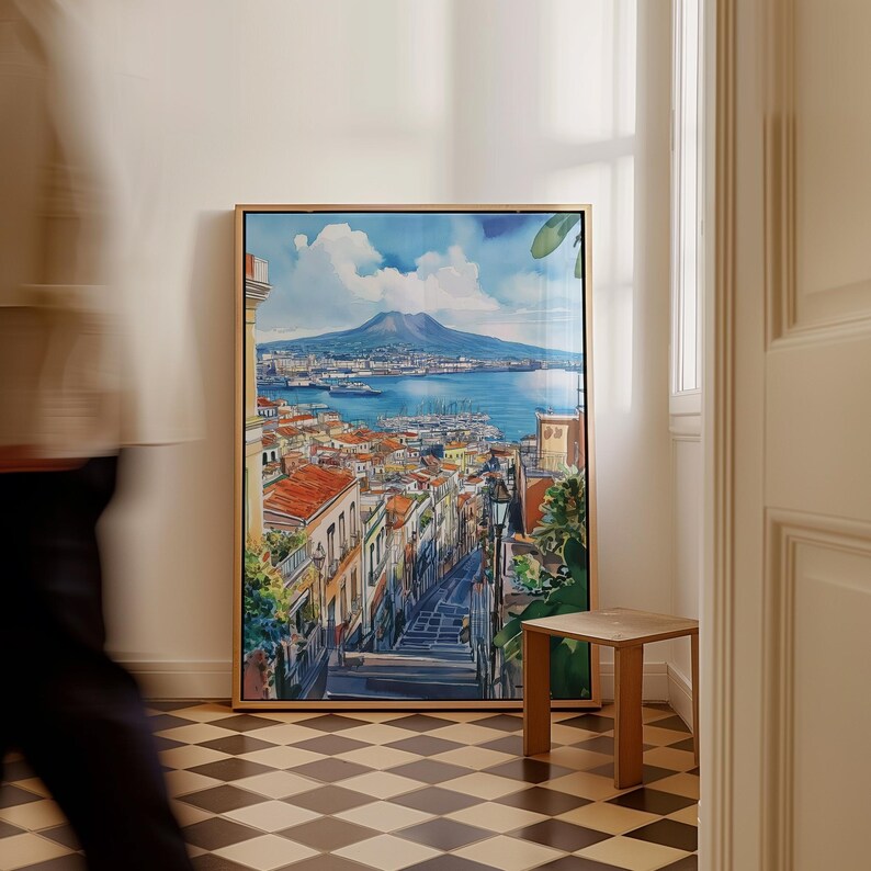 Naples Italy Watercolor Poster Digital Download Printable Decor Naples ...