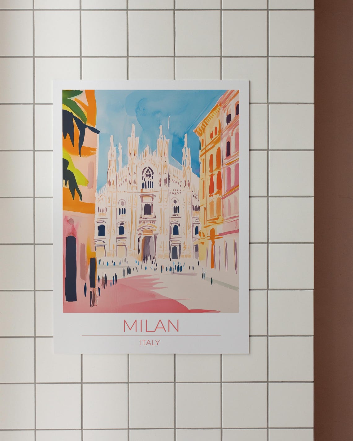 Milan Italy Pastel Art Print,milano Poster,pastel Dorm Decor,retro Art ...