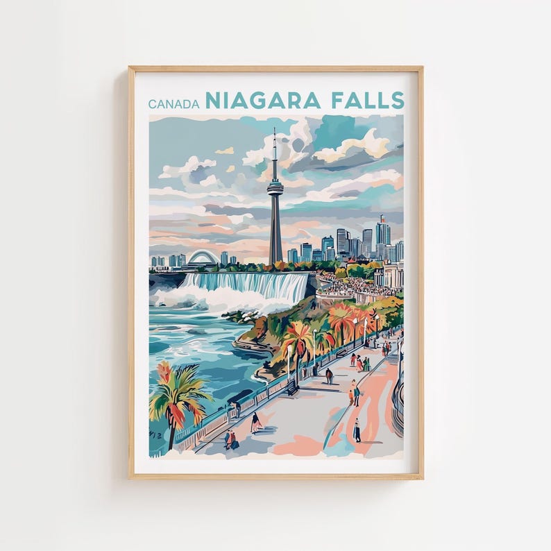 Niagara Falls Travel Wall Art, Canada Painting Gifts, North America ...
