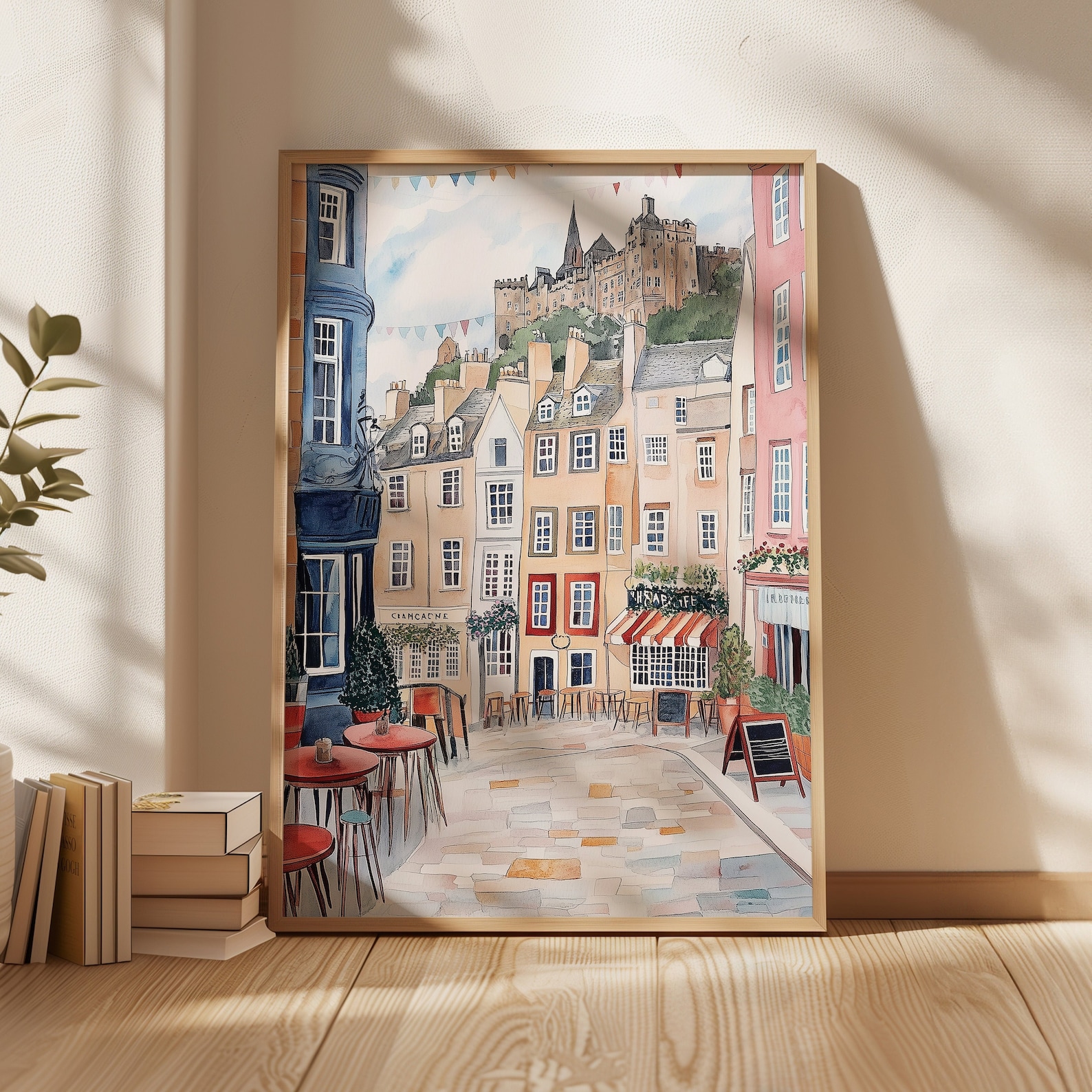 Edinburgh Art Print, Scotland Art Print, Victoria Street, Watercolor ...