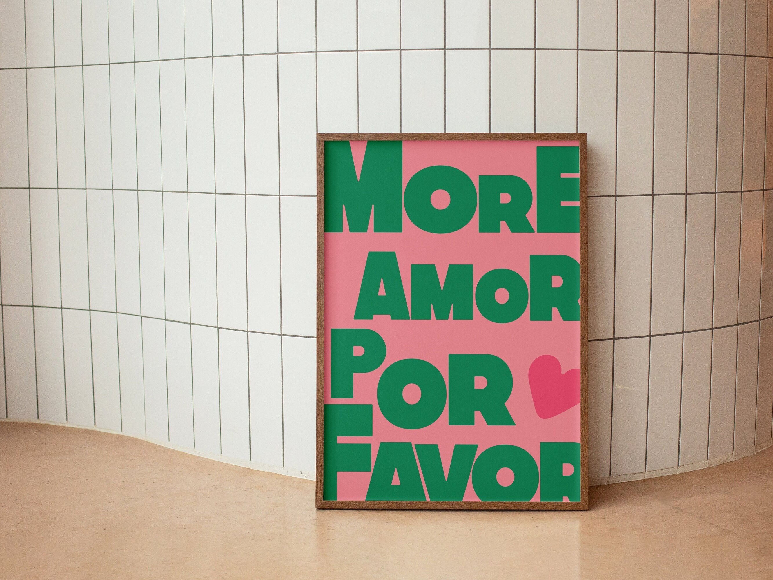 More Amor Por Favor, More Amor Wall Art, Amor Quote Poster, Hand ...
