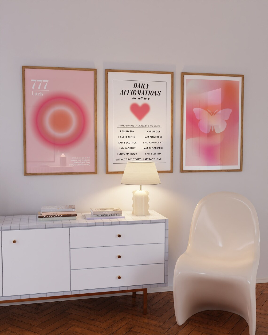 Pink Aura Poster Set, Pink Poster Set, Motivational Poster,positive ...
