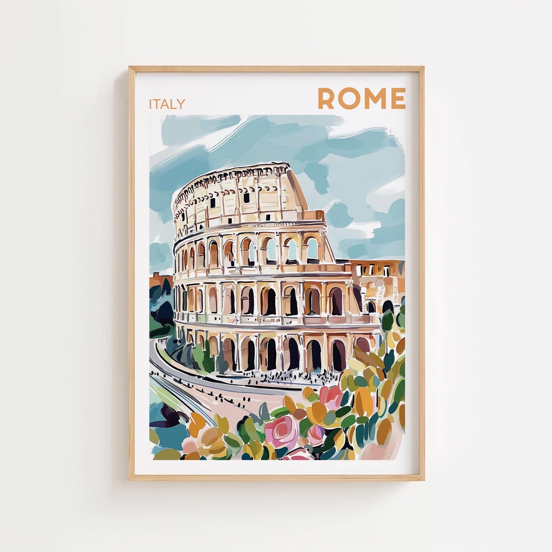 Rome Colosseum Print, Rome Italy Art Print, Rome Watercolor Painting ...