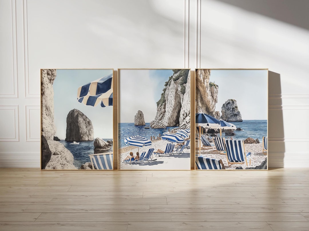 Capri Prints Set of 3 Amalfi Coast Printable Art, La Fontelina ...