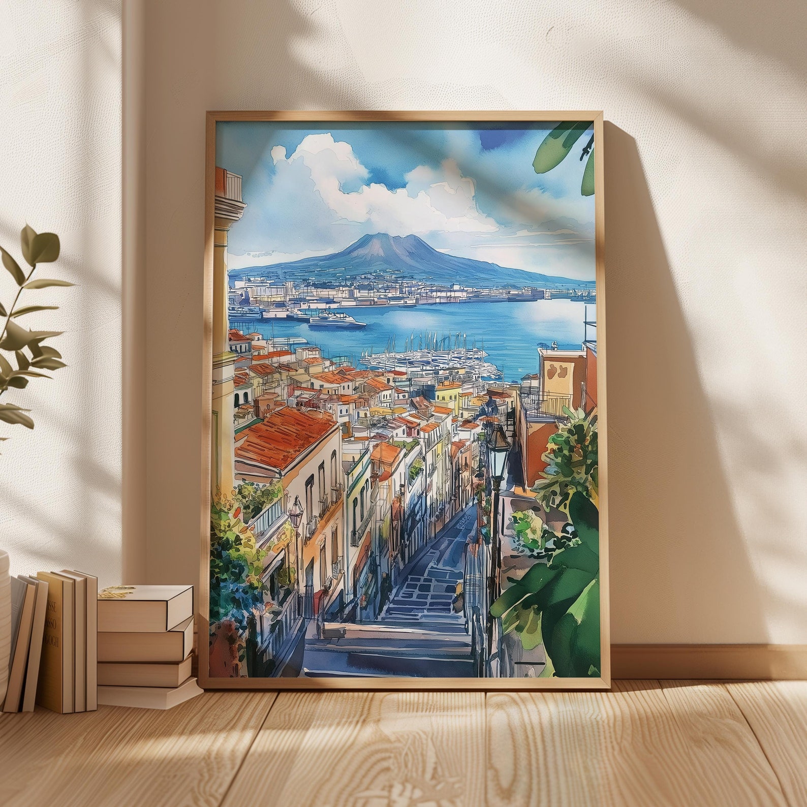 Naples Italy Watercolor Poster Digital Download Printable Decor Naples ...