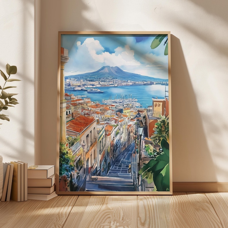 Naples Italy Watercolor Poster Digital Download Printable Decor Naples ...