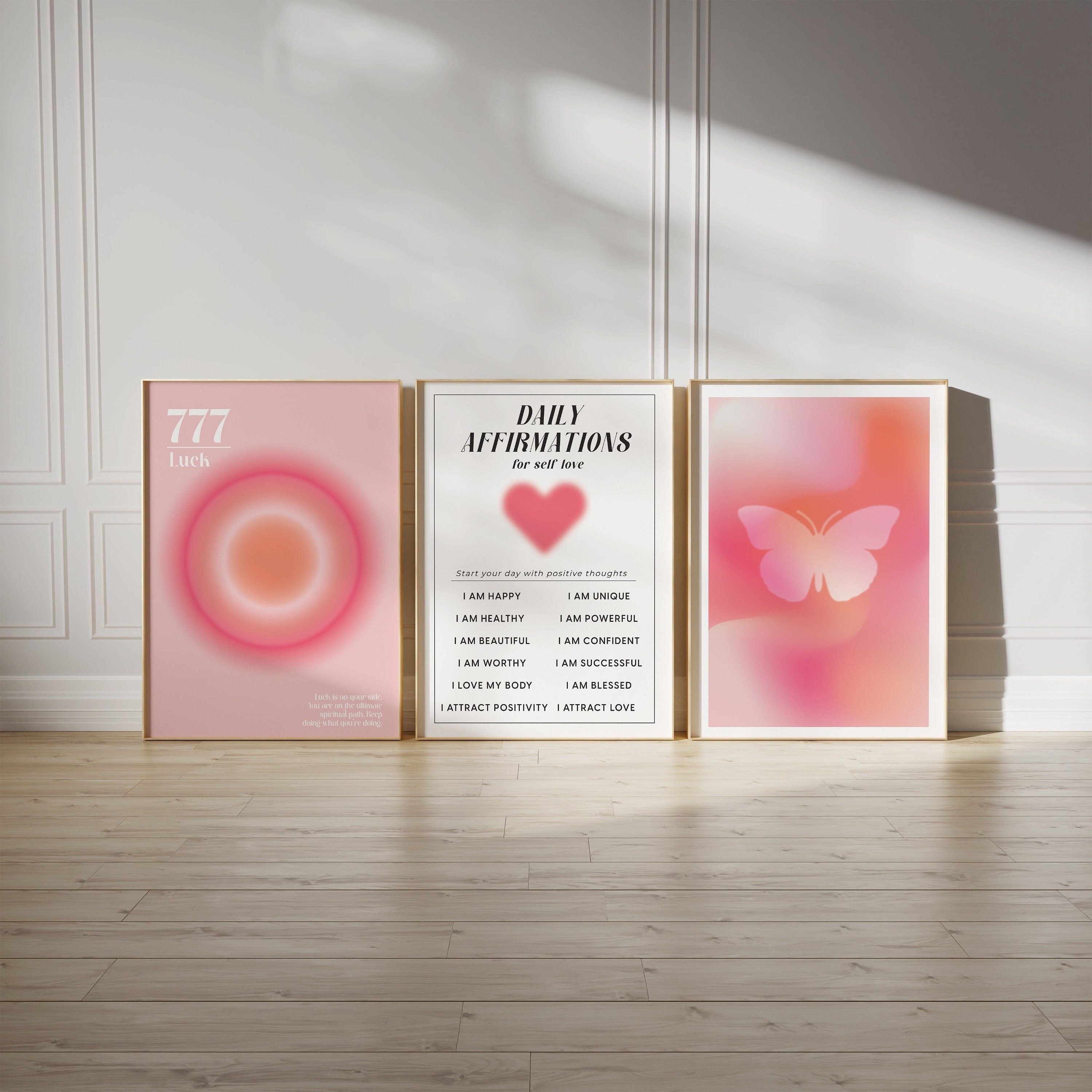 Pink Aura Poster Set, Pink Poster Set, Motivational Poster,positive ...