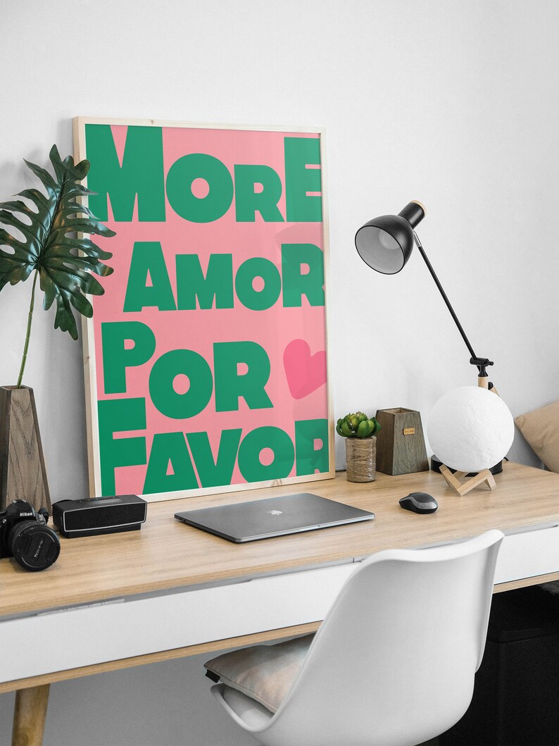 More Amor Por Favor More Amor Wall Art Amor Quote Poster - Etsy