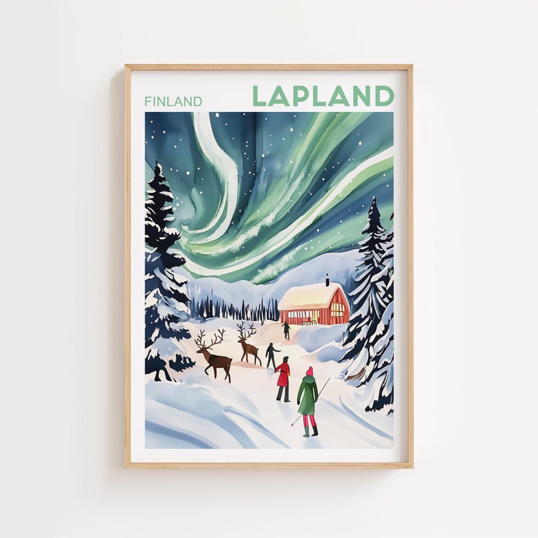 Lapland Print - Lapland Wall Art - Finland Poster - Travel Wall Art ...
