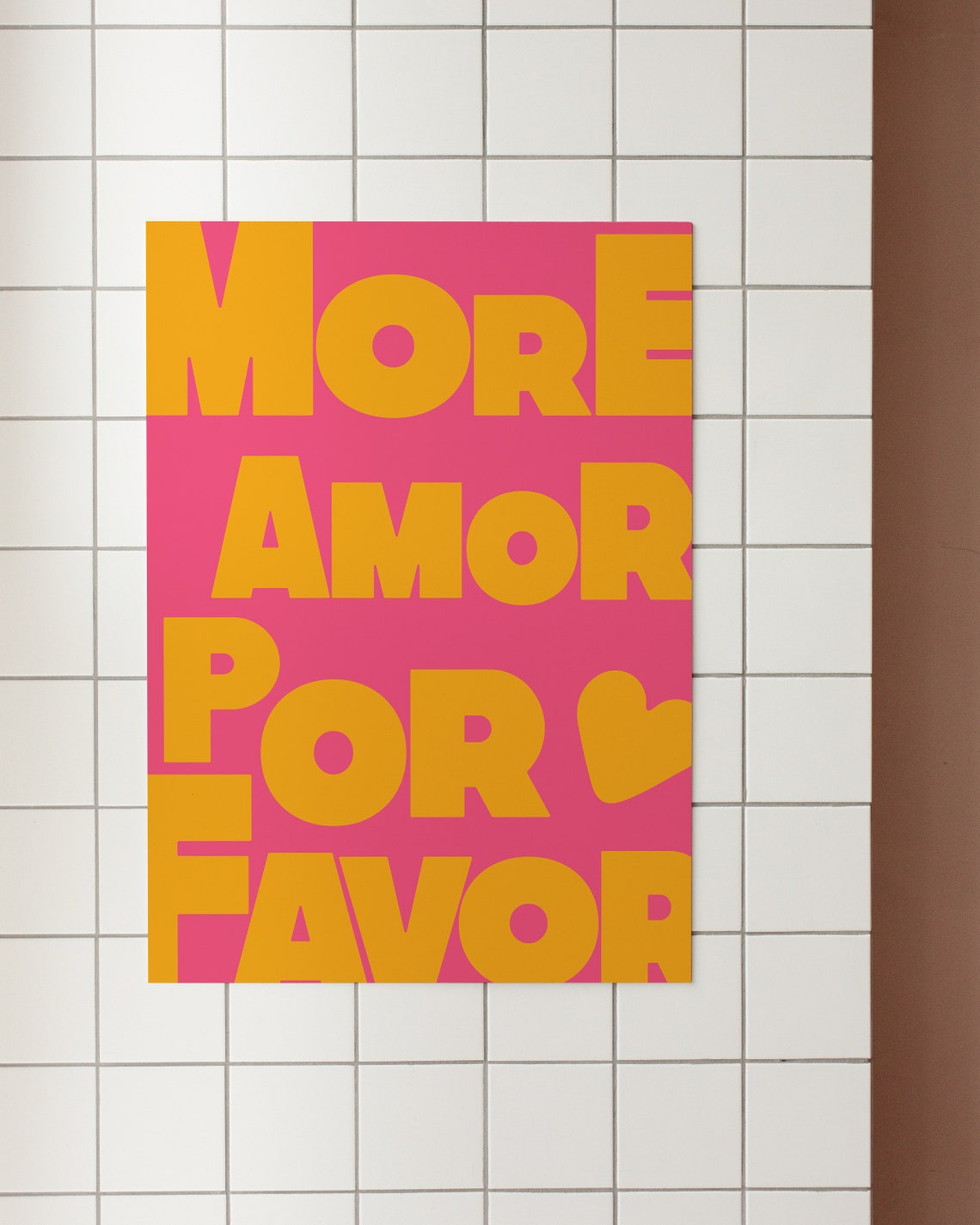 More Amor Por Favor, More Amor Wall Art, Amor Quote Poster, Hand ...