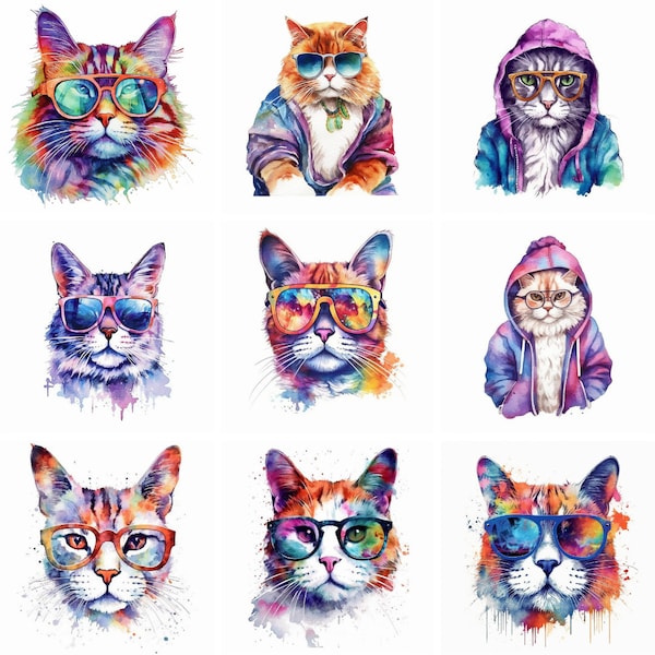 Cat Wearing Glasses - Etsy