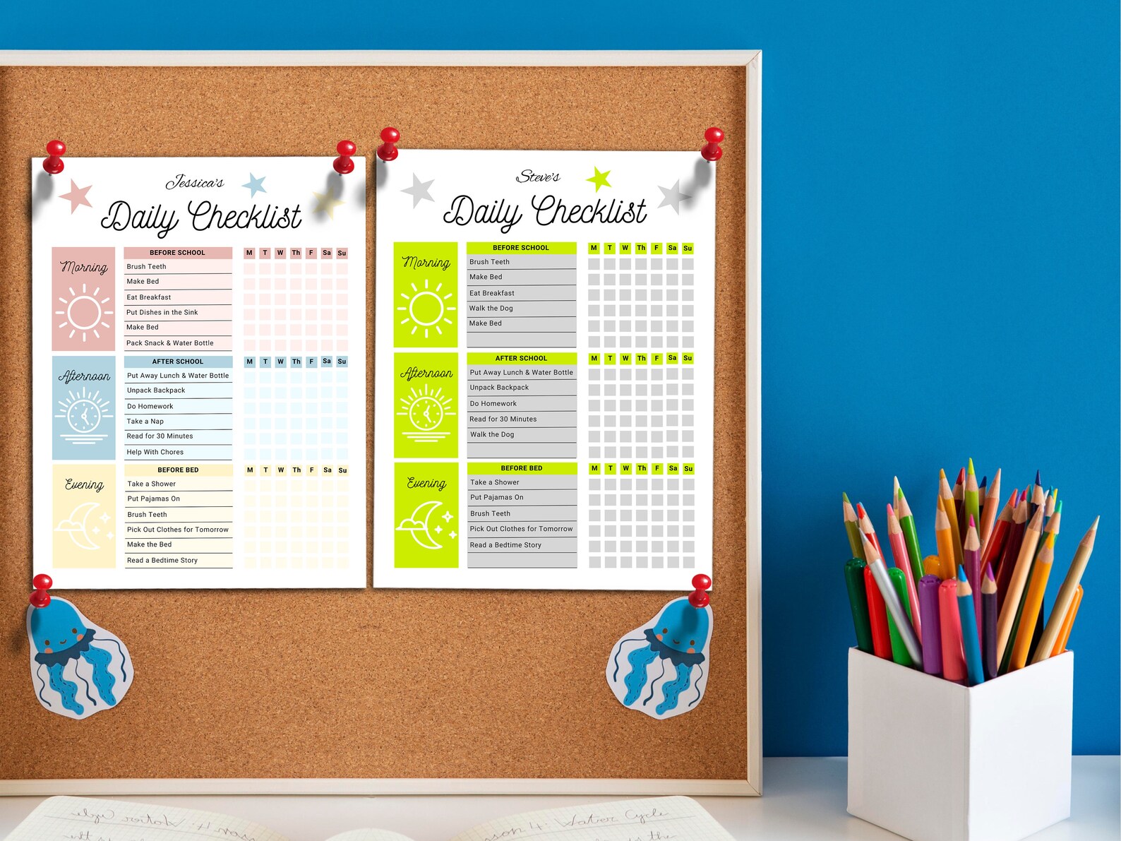 Daily Checklist Chore Chart Kids Daily Routine Printable - Etsy