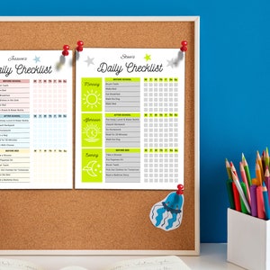 Daily Checklist Chore Chart Kids Daily Routine Printable - Etsy