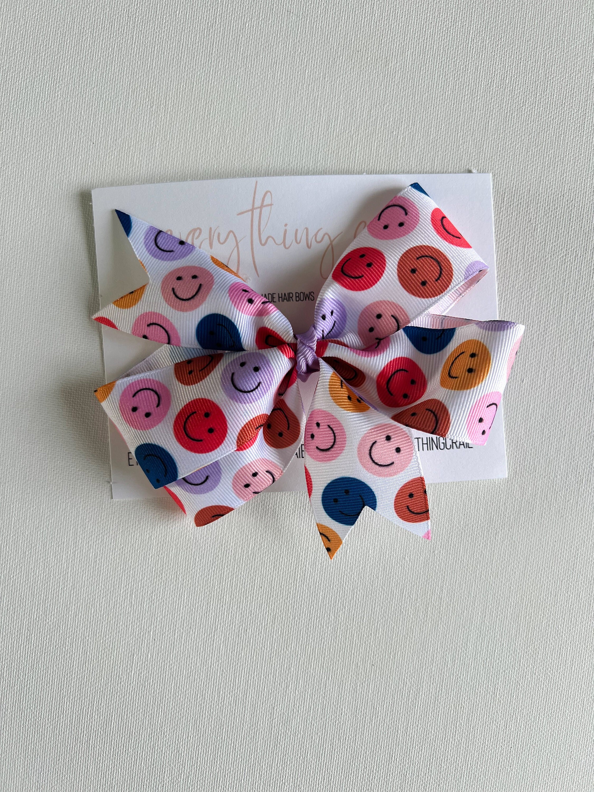 Colorful Smileys Hair Bow | Toddler Hair Bow | Girl Hair Clip | Summer ...