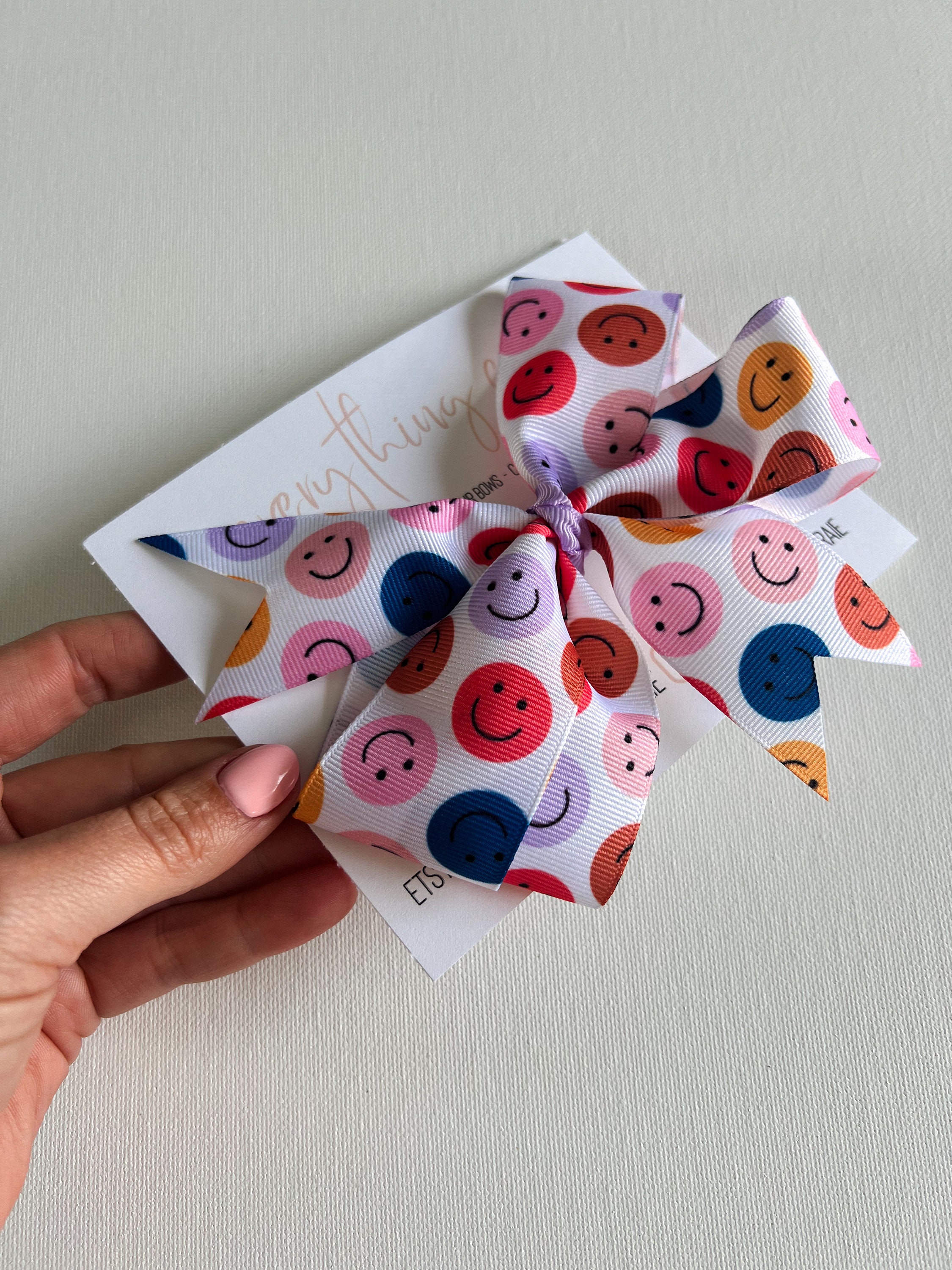 Colorful Smileys Hair Bow | Toddler Hair Bow | Girl Hair Clip | Summer ...