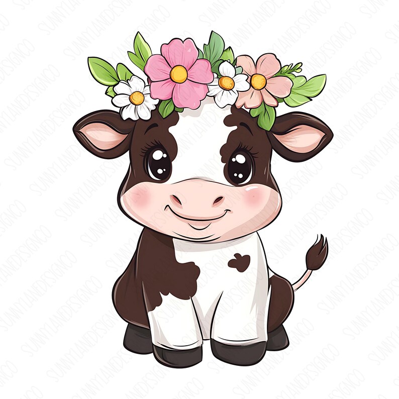 Cow Kawaii Clipart, Cute Cow Png File, Cow Clipart, Cow Png, Kawaii ...