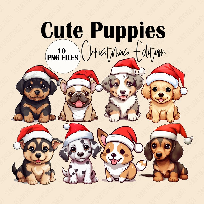 Christmas Dogs PNG Clipart Bundle Junk Journal Digital - Etsy