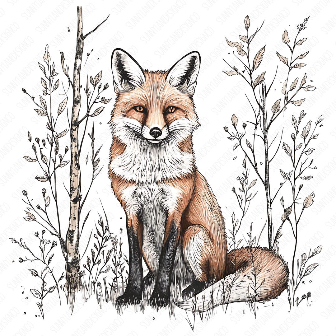 Fox Clipart, Woodland Animals PNG, Forest Animal, Woodland Animals ...