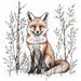 Fox Clipart, Woodland Animals PNG, Forest Animal, Woodland Animals ...