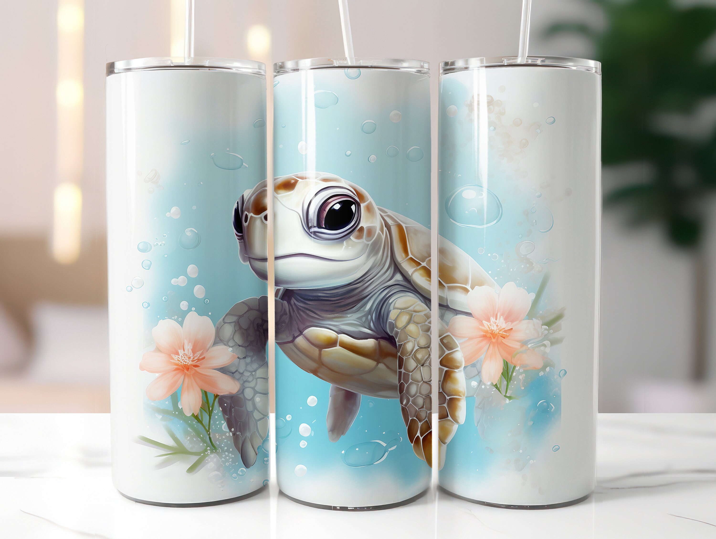 Turtle Tumbler Wrap Sea Turtle Sublimation Designs 20 Oz - Etsy