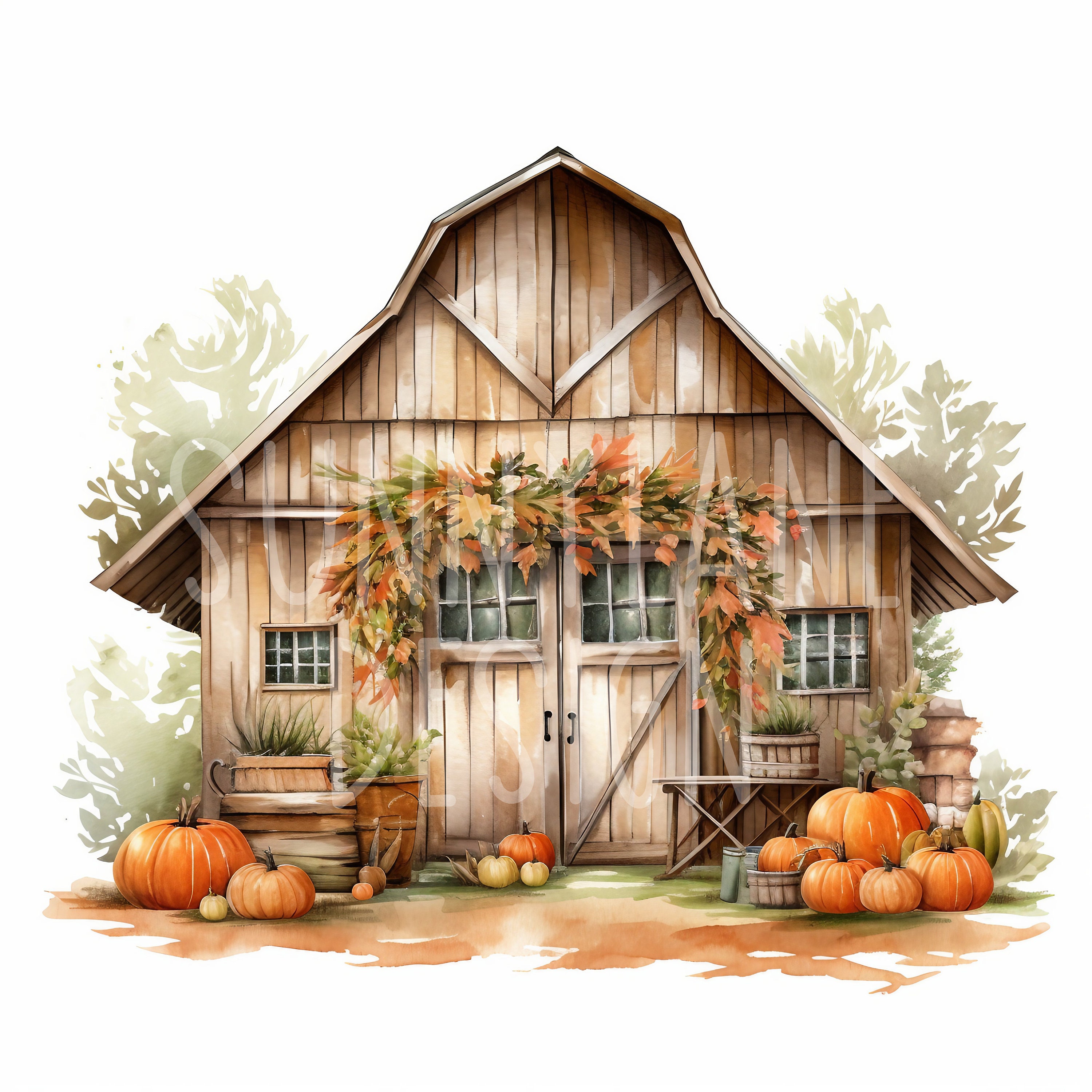 Farmhouse Clipart Fall Decor PNG Sublimations Autumn - Etsy