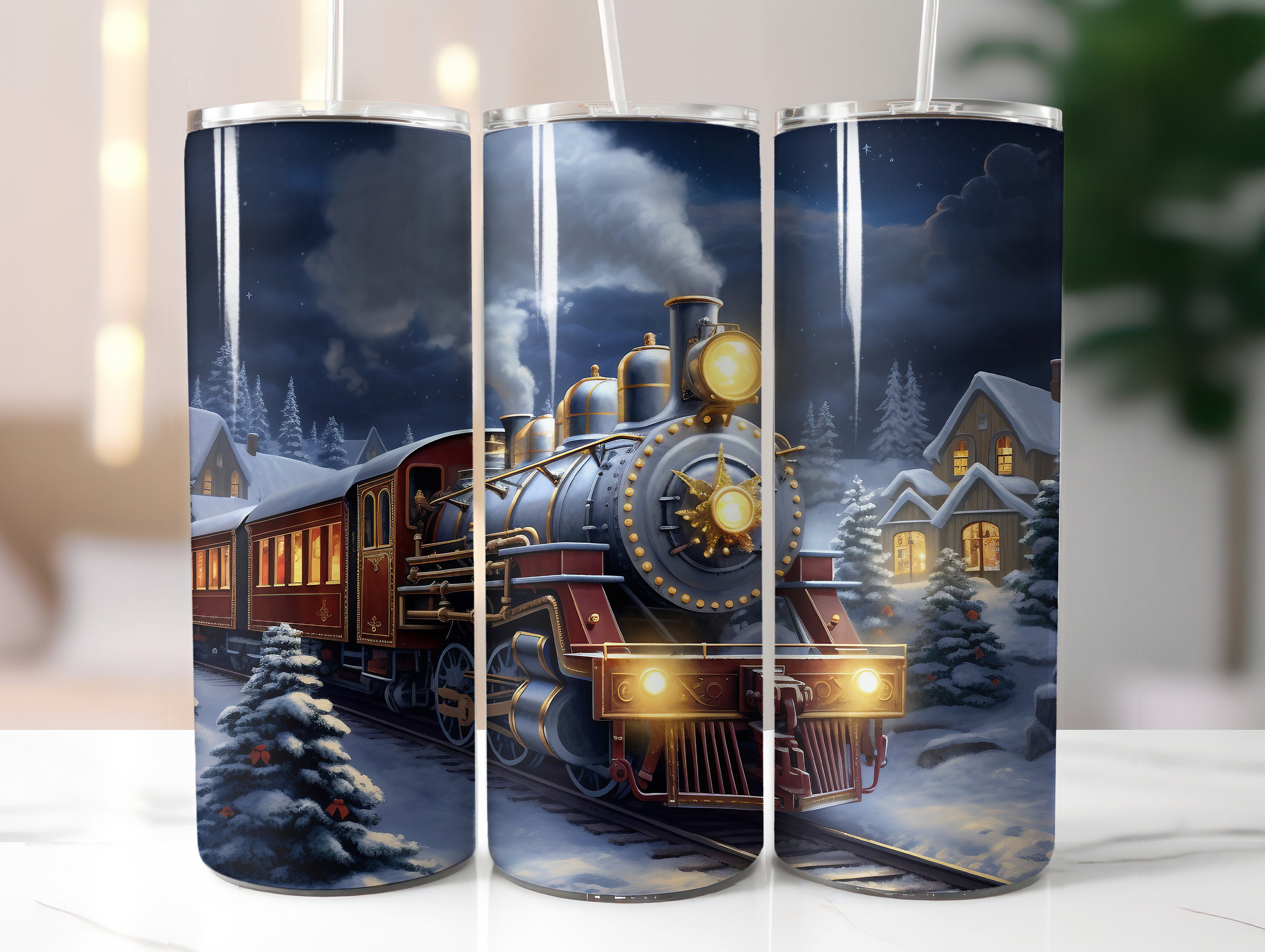 Christmas Polar Express Train Tumbler Sublimation Designs, 20 Oz ...