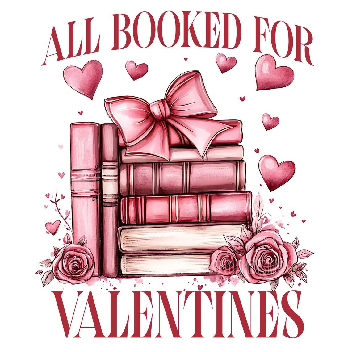All Booked for Valentines PNG, Book Lover Shirt Design, Floral ...