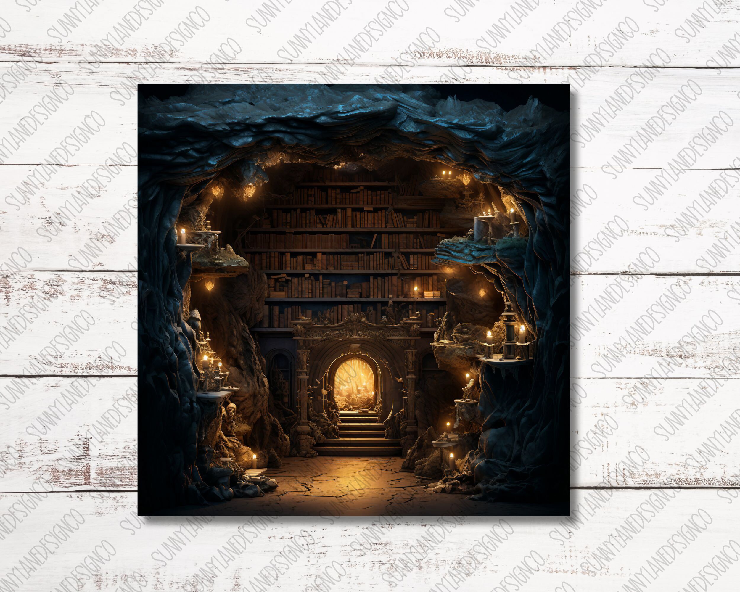 3D Bookshelf Spooky Tumbler Wrap, 20 Oz Design, 3D Bookshelf ...