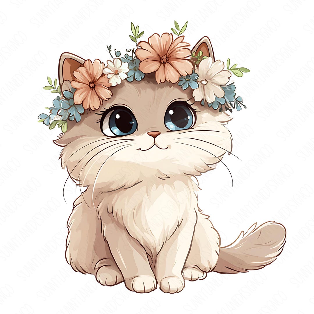 Cat Kawaii Clipart, Cute Cat Png File, Cat Clipart, Cat Png, Kawaii ...