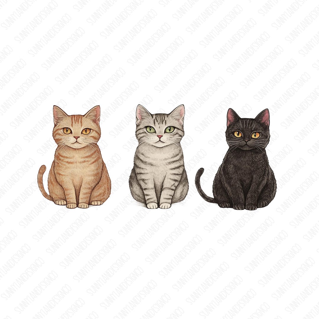 Cat Clipart, Cute Cat PNG File, Cat Image, Cat Png, Kawaii Clipart ...