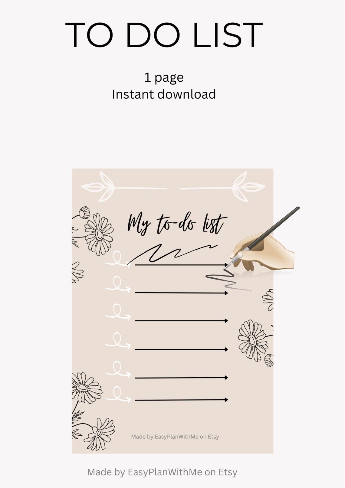 Printable to Do List Template, My to Do List Digital Planner, Cute ...