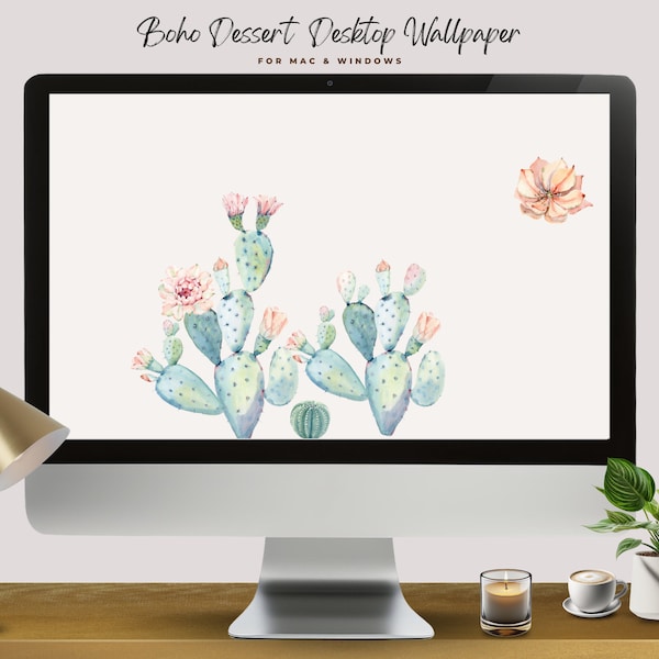 Desktop Wallpaper Cactus - Etsy