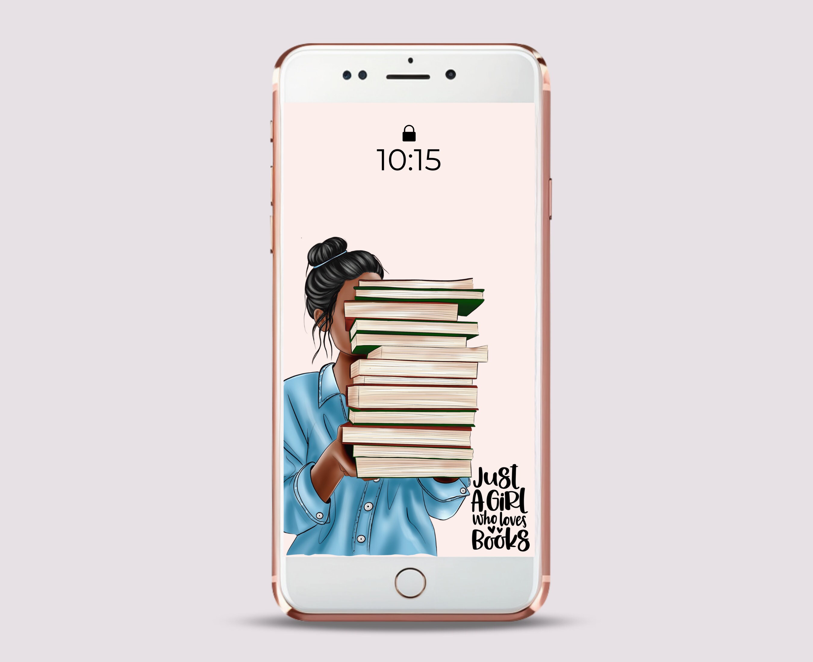 Afro American Bibliophile Wallpaper for Ipad, Black Girl Bookworm, iPad ...