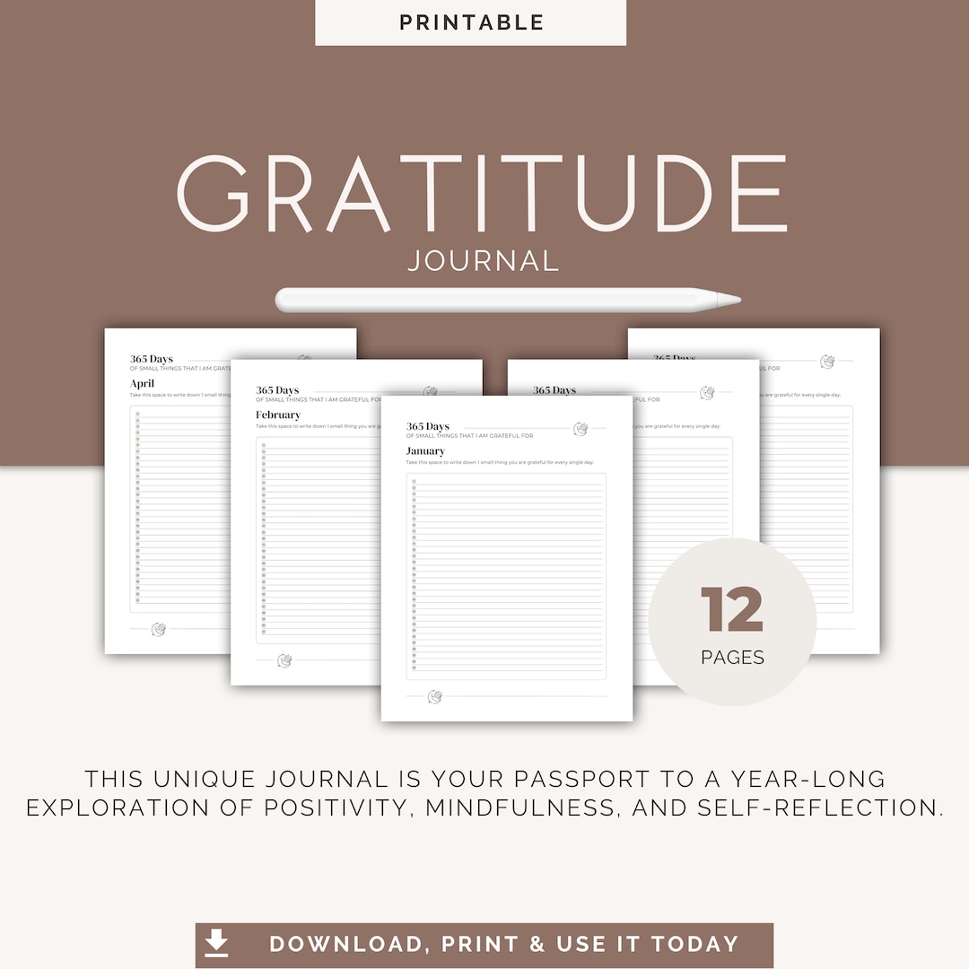 365 Days of Gratitude 5 Minute A Day Journal One Line A Day - Etsy