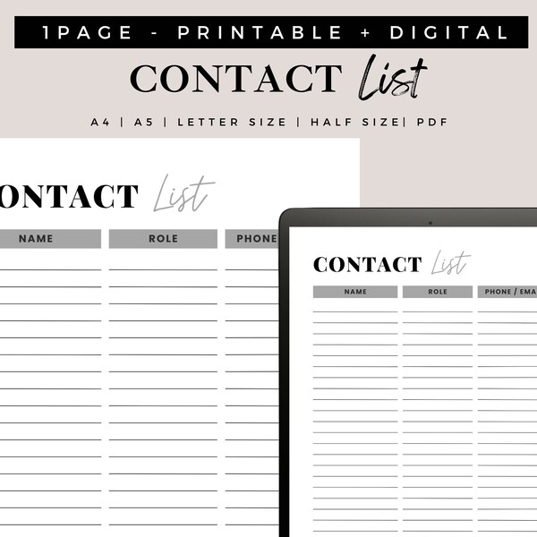 Employee Contact List - Etsy
