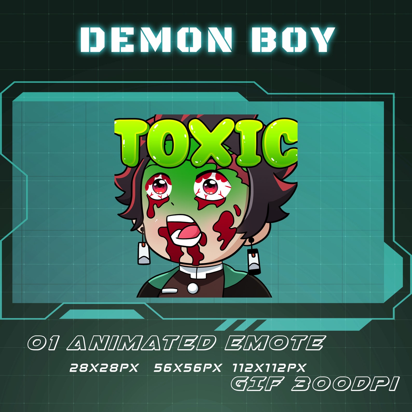 Demon Boy Anime Toxic Animated Emote Twitch Toxic Animated - Etsy