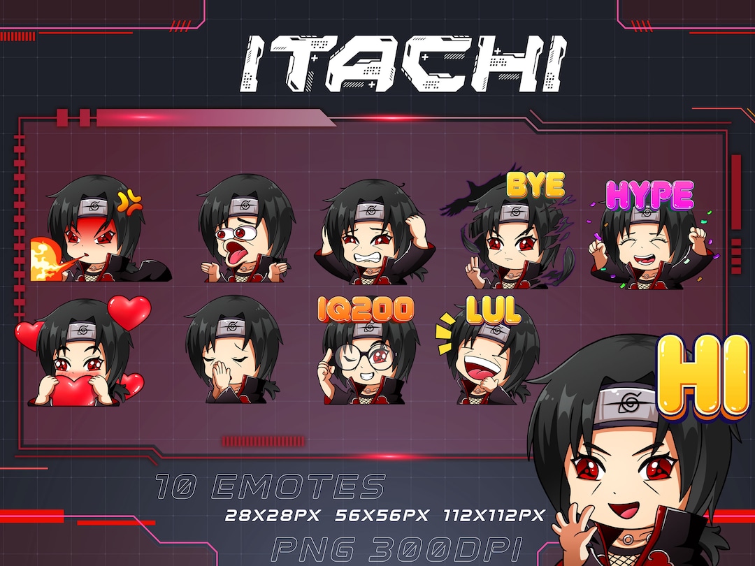Itachi Akatsuki Twitch Emotes Pack Youtube Discord Streamer - Etsy UK