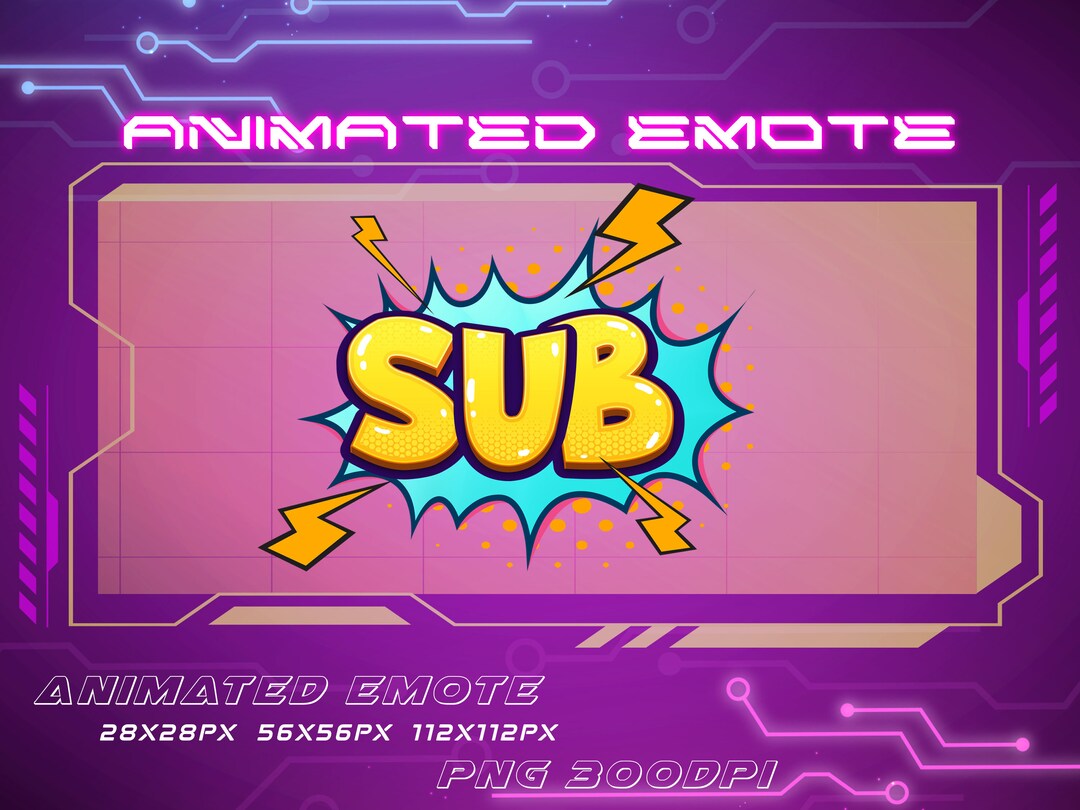 SUB Animated Emote Twitch Animated Emote SUB Animation Text - Etsy UK