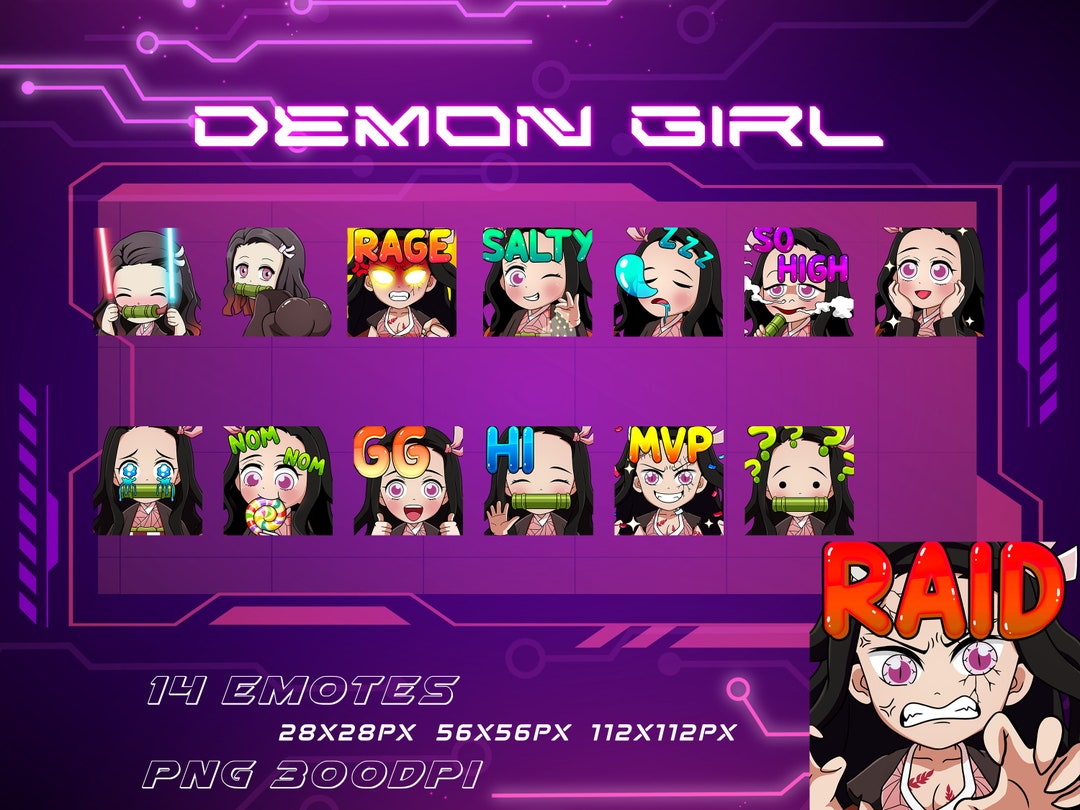 Demon Girl Pack Twitch Emotes Pack Youtube Discord Emotes - Etsy Canada