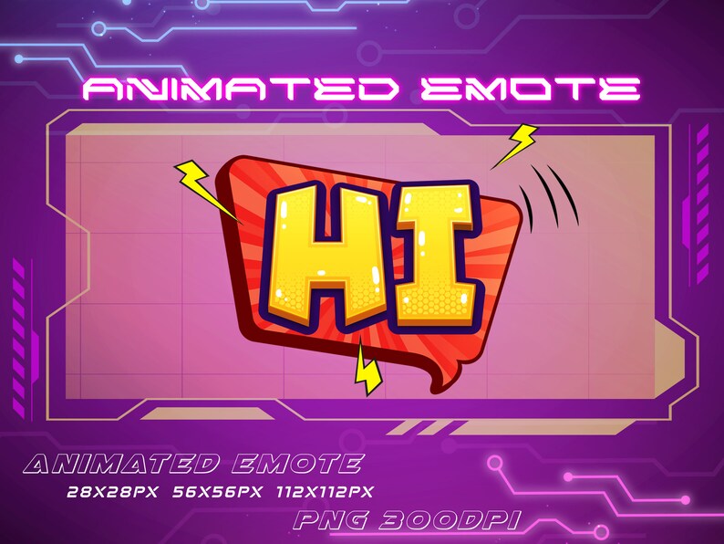 Hi Emote animée Emote animée Twitch Hi Animation Text - Etsy France