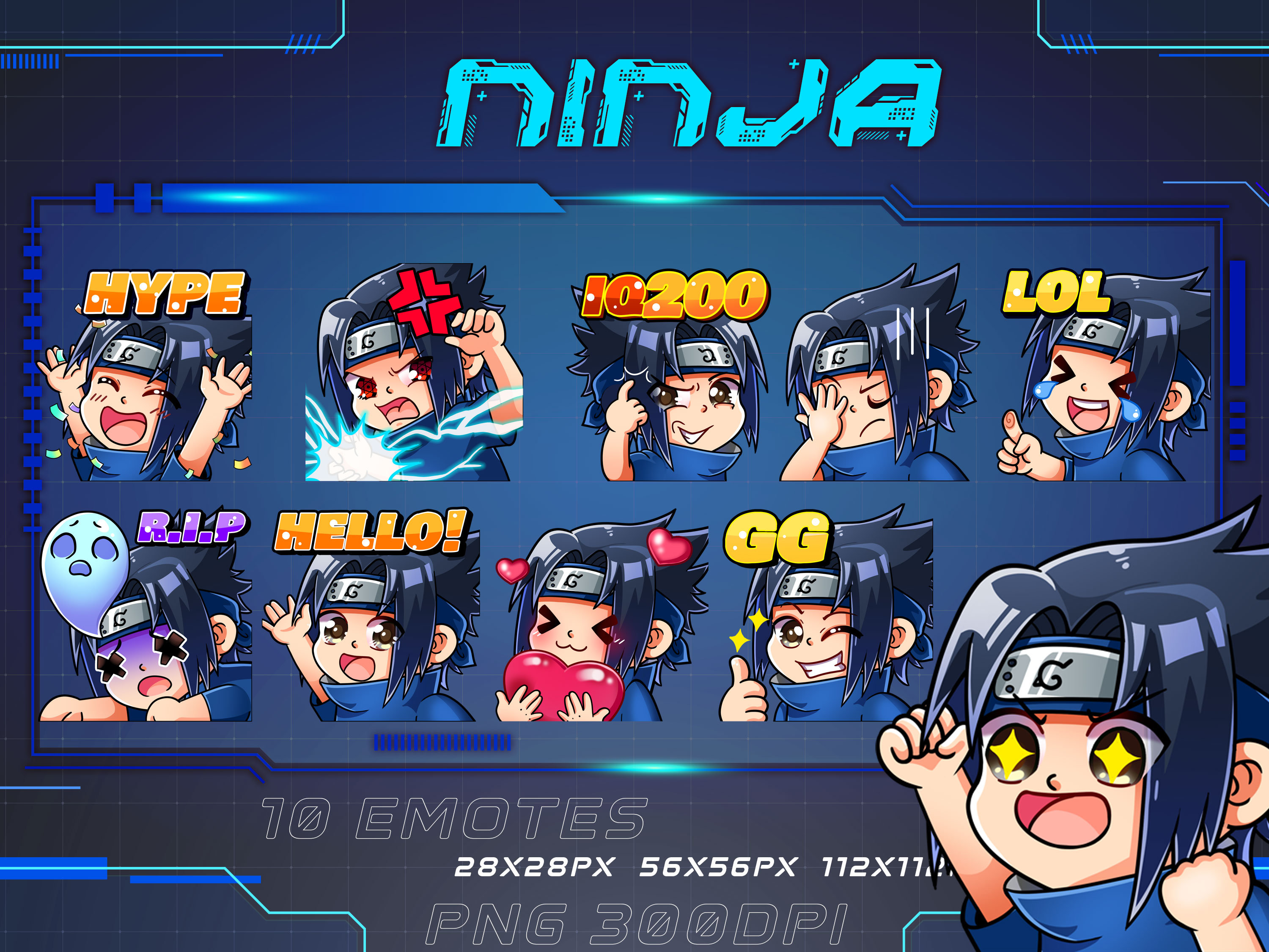 Ninja Shinobi Twitch Emotes Pack Youtube Discord Streamer - Etsy