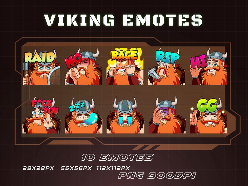 Viking Twitch Static Emotes Pack Youtube Discord Streamer - Etsy
