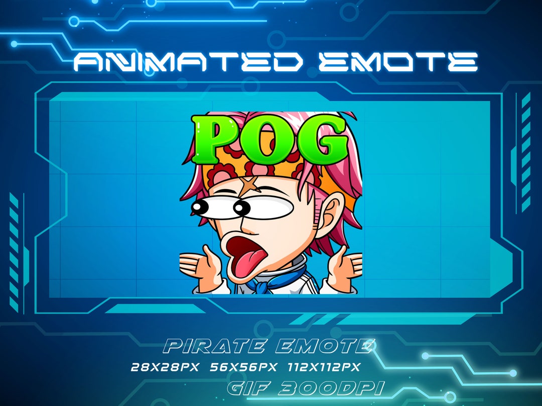 POG Pirate Anime Animated Emote POG Pirate Twitch Animated - Etsy