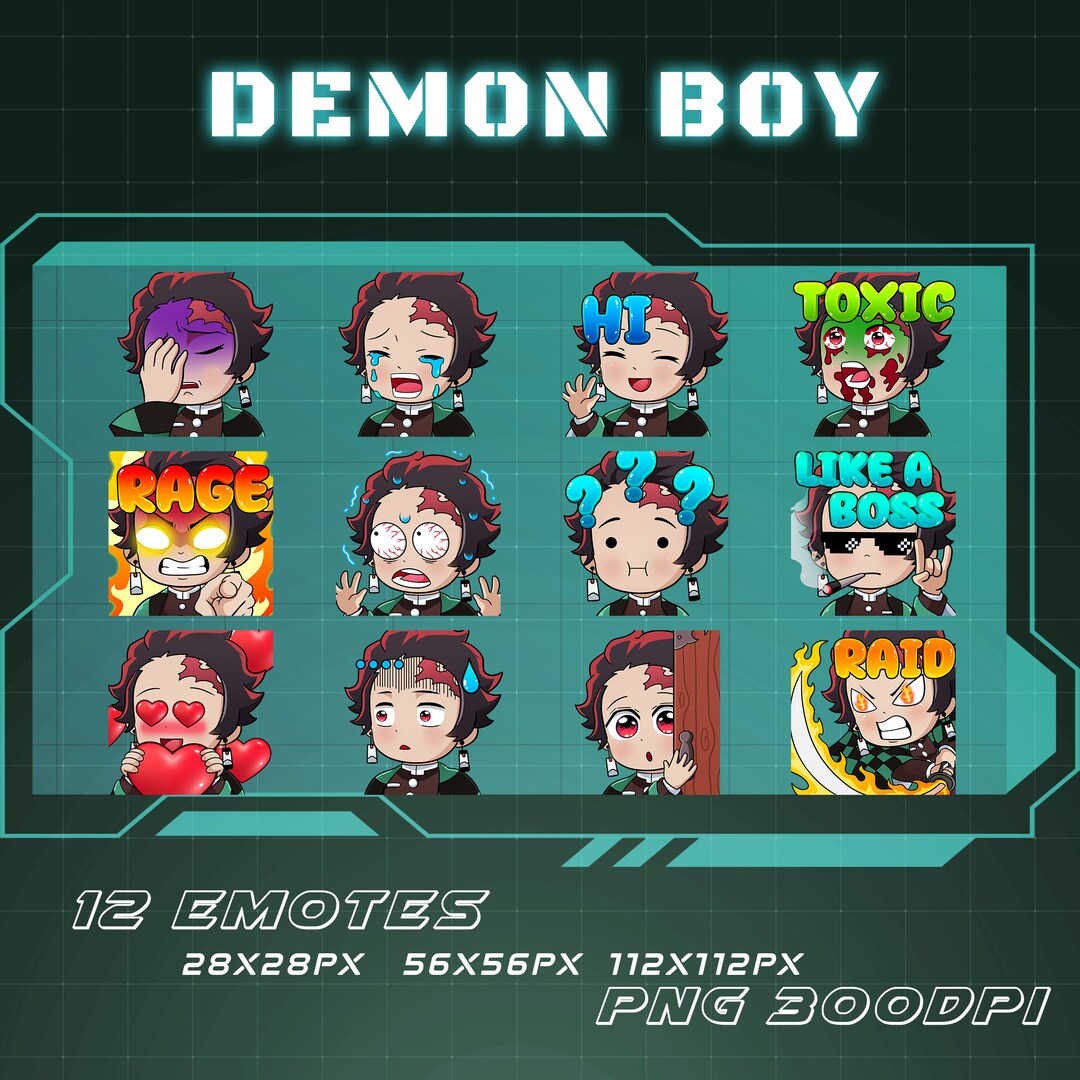 12 Anime Demon Boy Twitch Emotes Pack Youtube Discord - Etsy Portugal