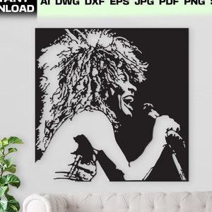 Tina Turner SVG Wall Art Décor PNG Tina Turner Vector Digital Download ...