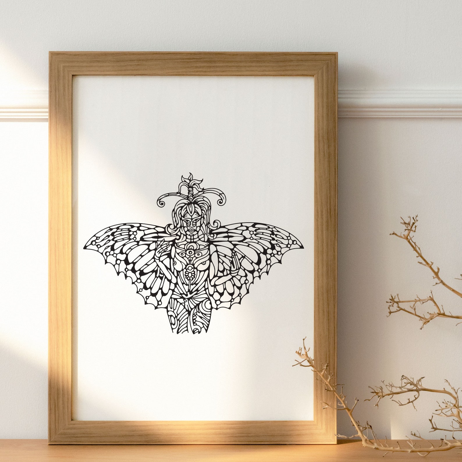 SVG Lady Butterfly Wall Art PNG Abstract Woman Butterfly Wall Decor ...
