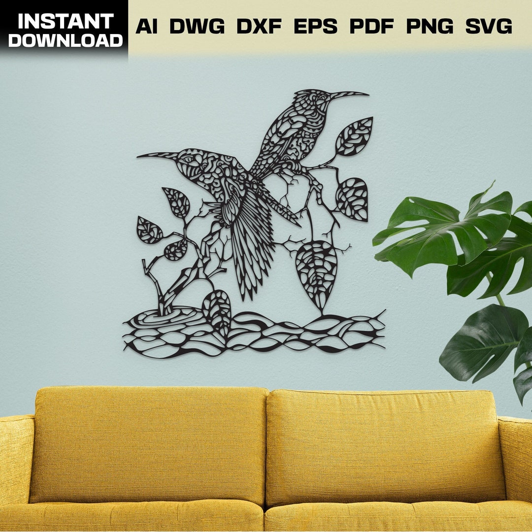 SVG Birds on Branch Design Instant Download Ai, Eps, Pdf, Abstract Bird ...